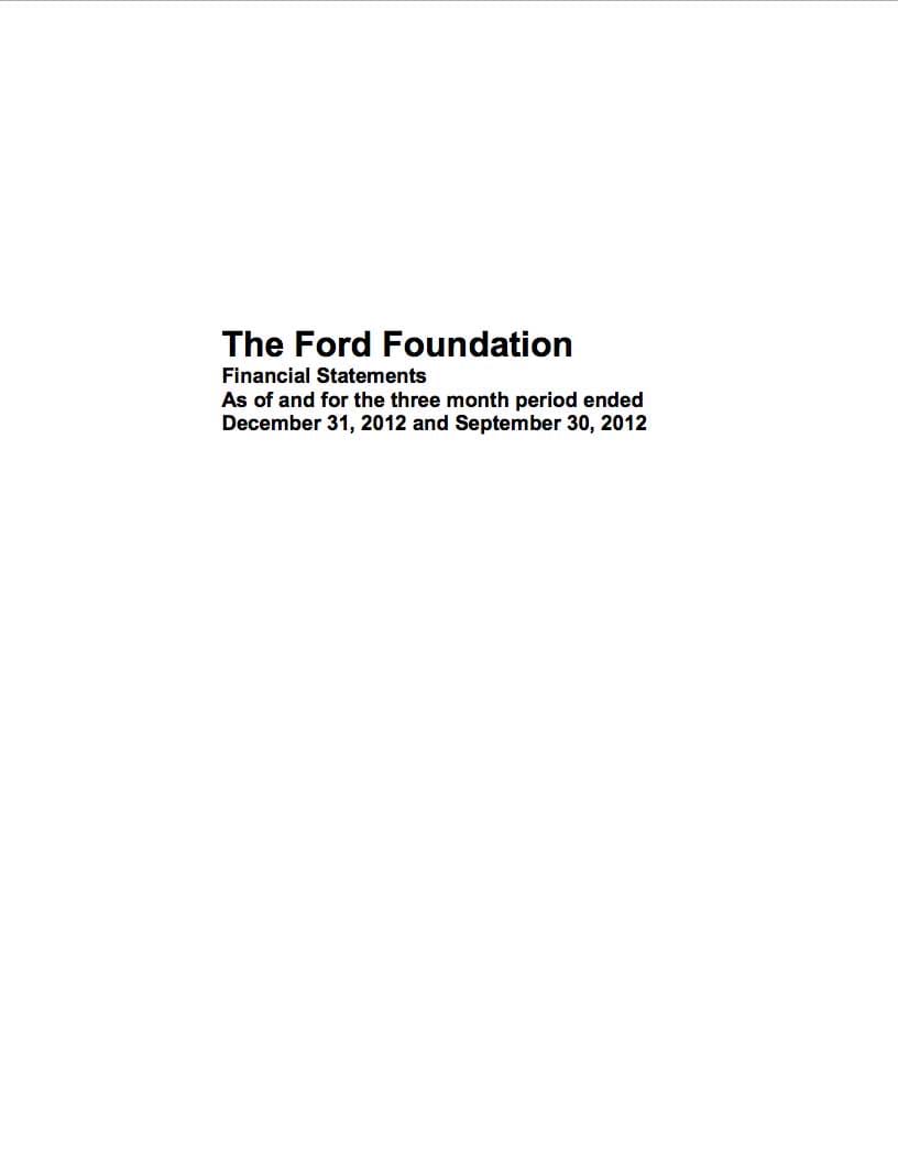 2012 Stub Period Audited Financial Statements and Footnotes - Ford ...