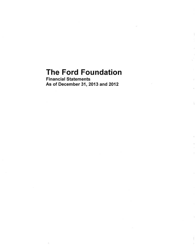 2013 Audited Financial Statements and Footnotes - Ford Foundation